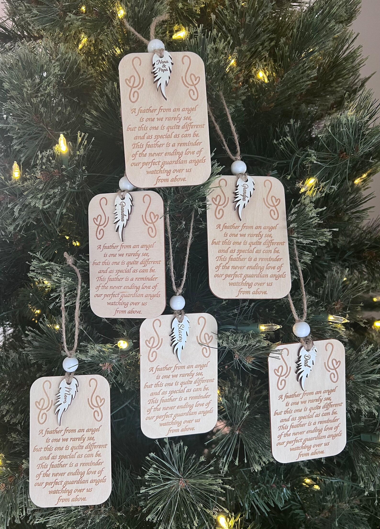 Memorial Ornament,angel Feather,feather Memorial,memorial Gift,sympathy ...