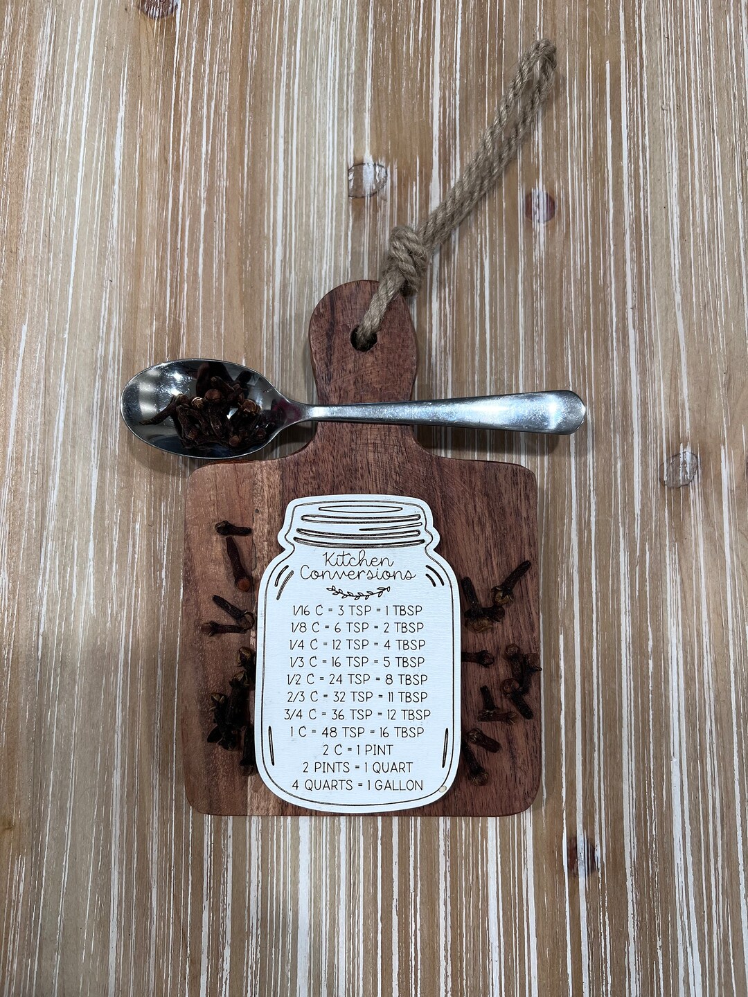 Kitchen Conversion Chart Magnet,mason Jar Magnet, Kitchen Conversions ...