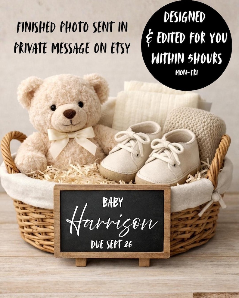 Baby Announcement Photo Made FOR You. Pregnancy Reveal Digital Download ...