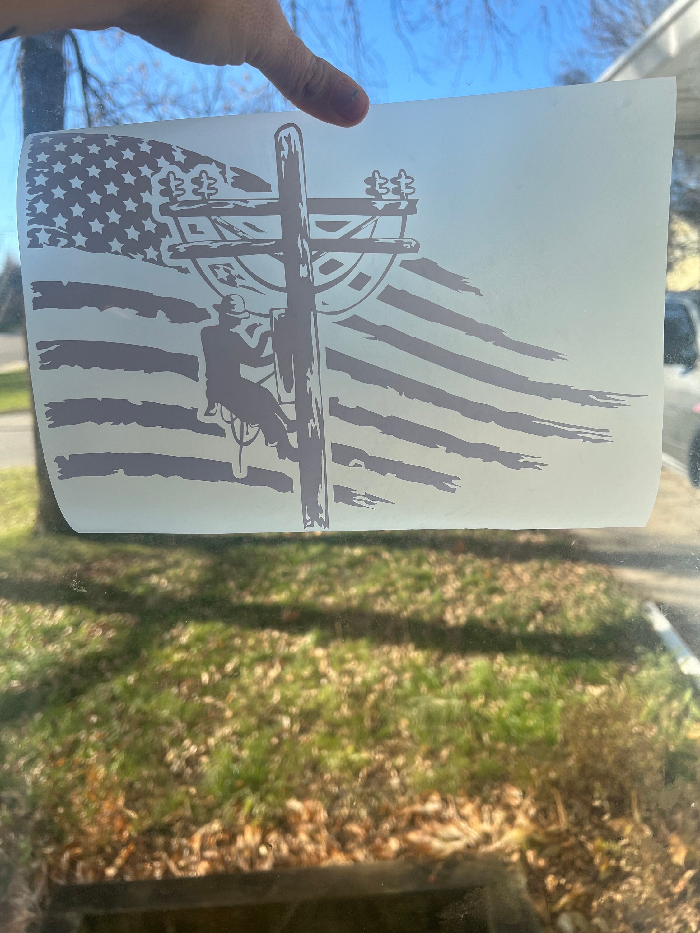 Lineman American Flag 10inch Decal - Etsy
