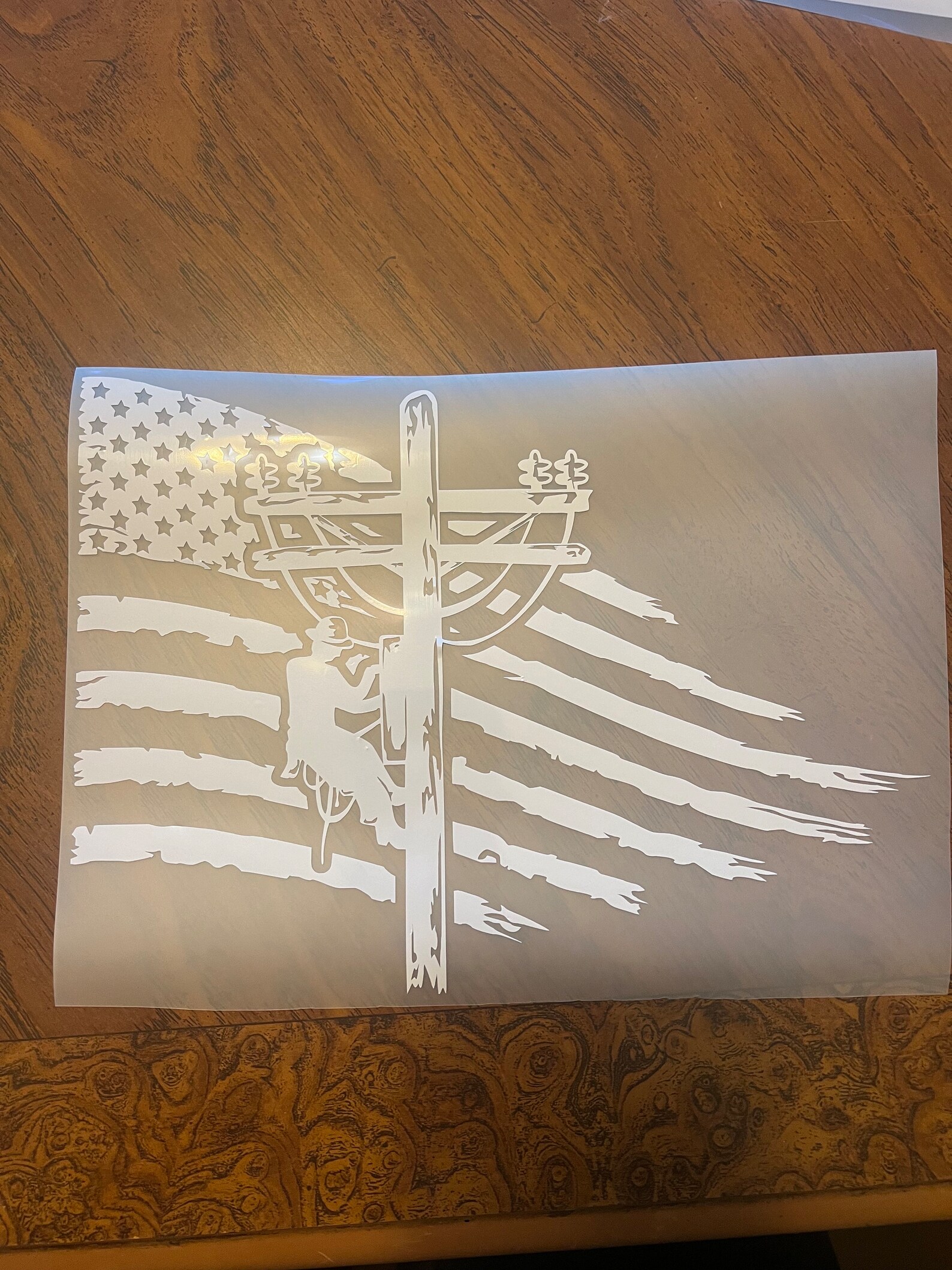 Lineman American Flag 10inch Decal - Etsy