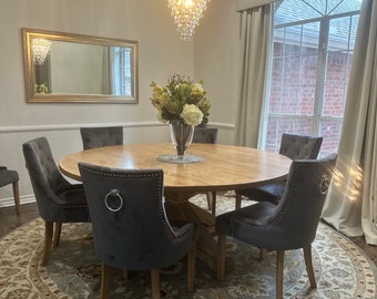 Handcrafted Round Wood Dining Table – Made Just for You – Extra Chunky ...