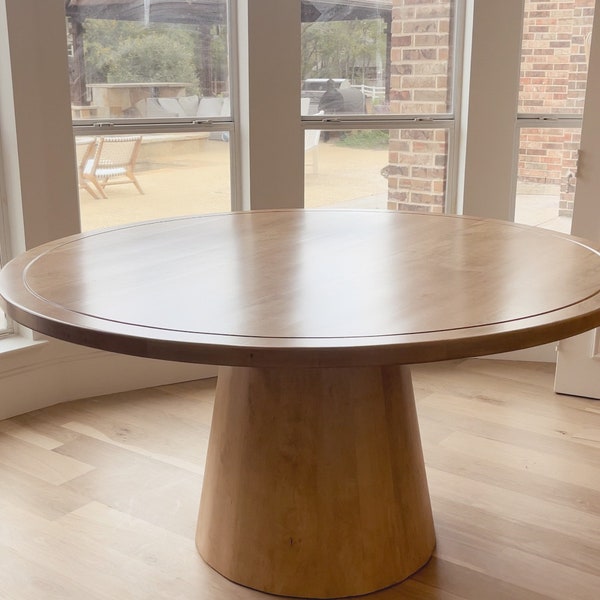 The Trapezoid the Woodhills Trapezoid Round Dining Table - Etsy