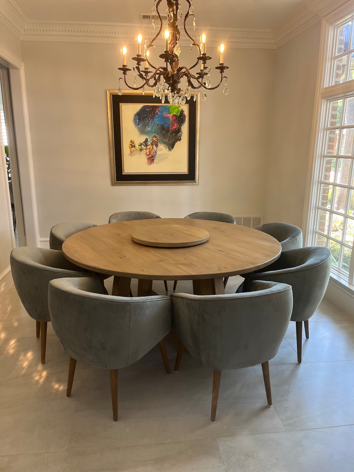 Trapezoid | Round Pedestal Dining Table // 72" // Large Round Dining ...