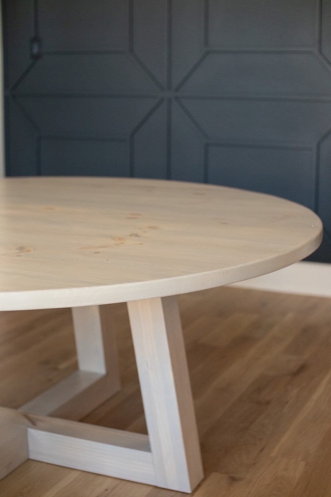The Trapezoid the Woodhills Trapezoid Round Dining Table - Etsy