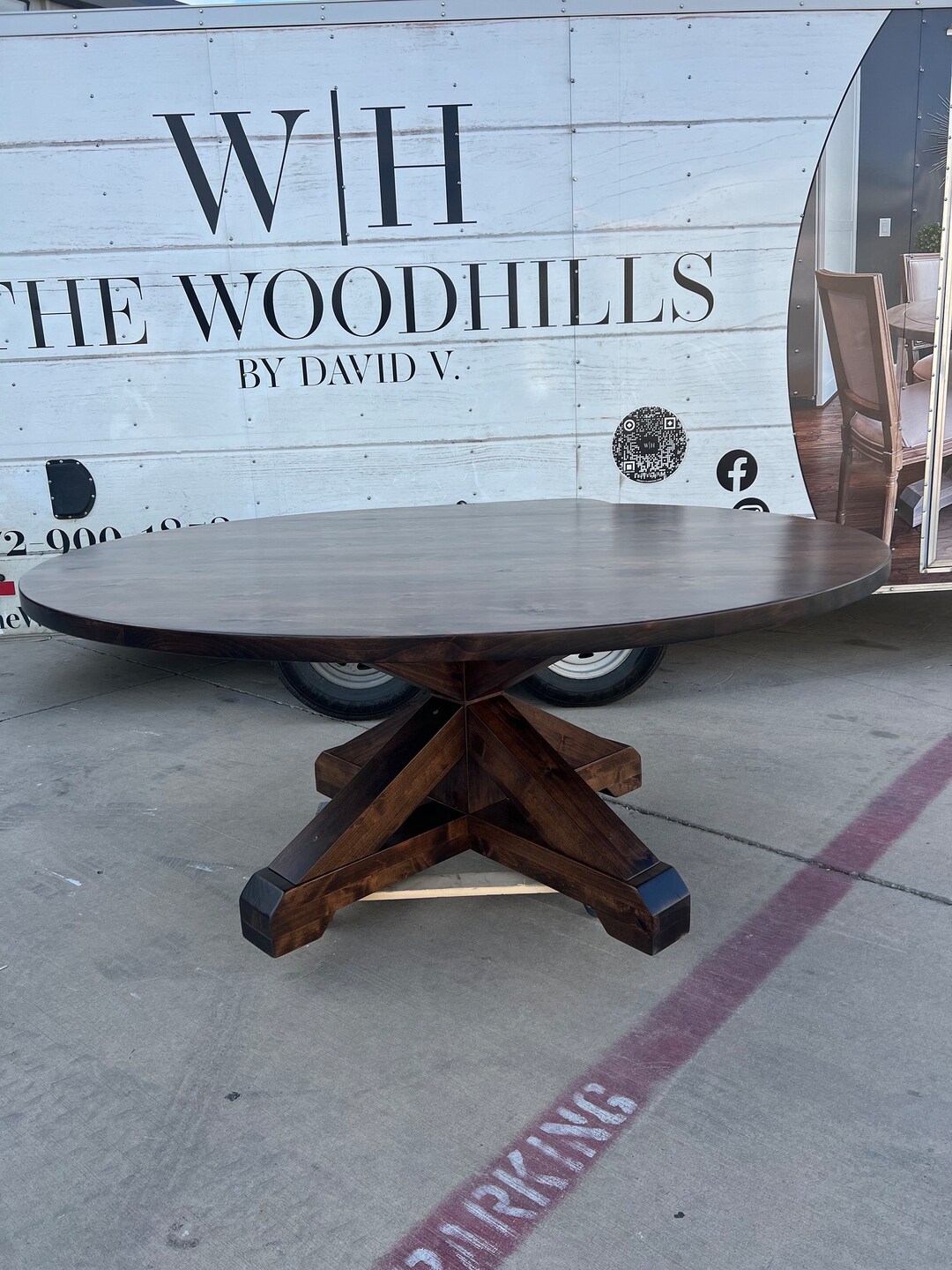 72 Extra Chunky Round Dining Table Customizable, Large Dining Table ...