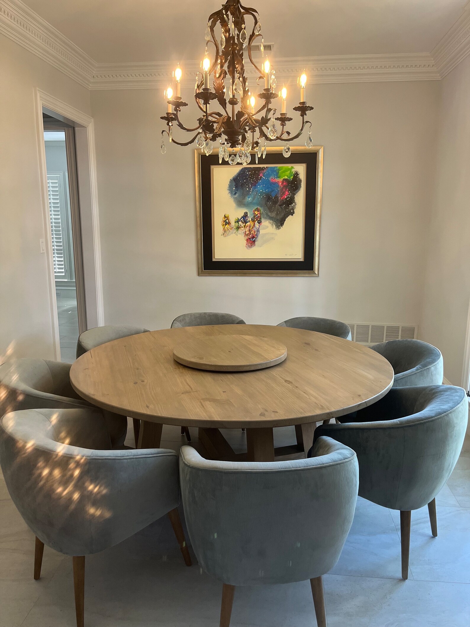 Trapezoid | Round Pedestal Dining Table // 72" // Large Round Dining ...