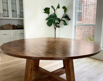The Trapezoid the Woodhills Trapezoid Round Dining Table - Etsy