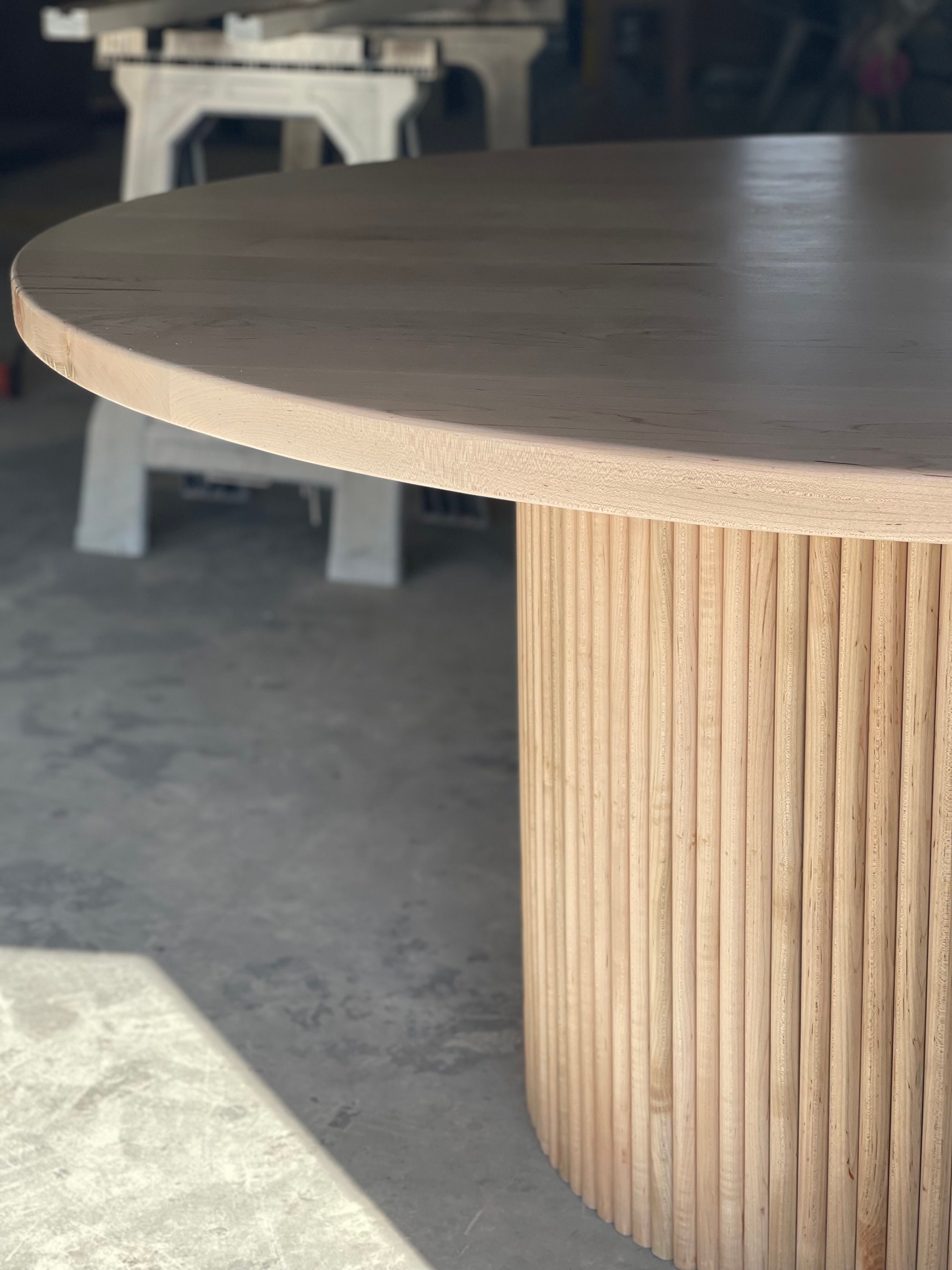 The Fluted the Woodhills Fluted Round Dining Table - Etsy