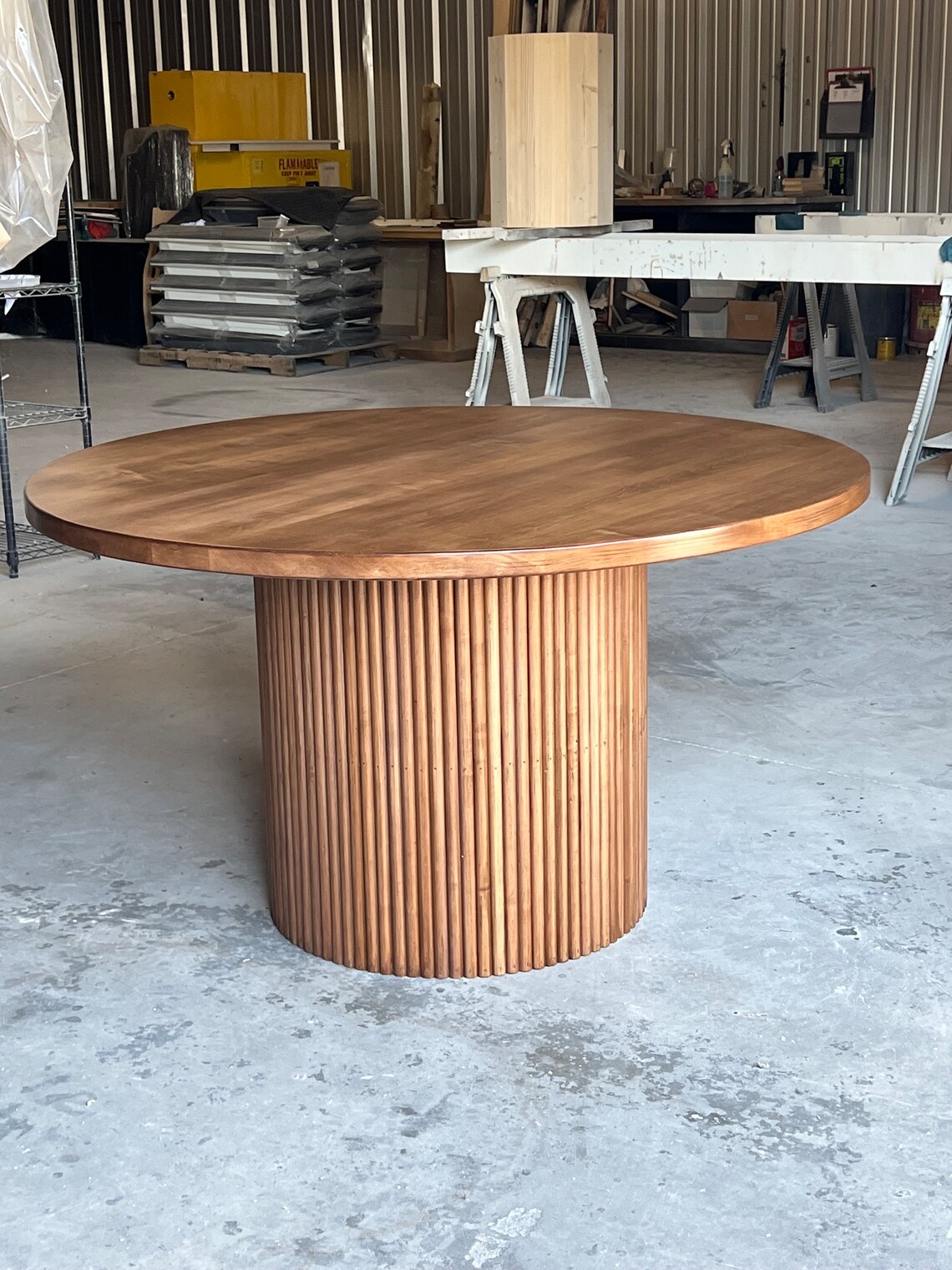 The Fluted the Woodhills Fluted Round Dining Table - Etsy