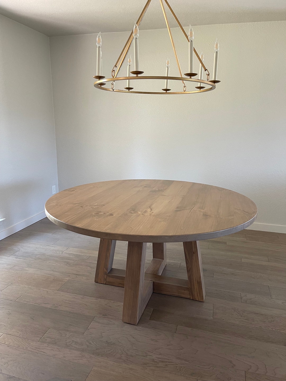 60 Trapezoid Round Dining Table, Handmade Table, Solid Wood ...