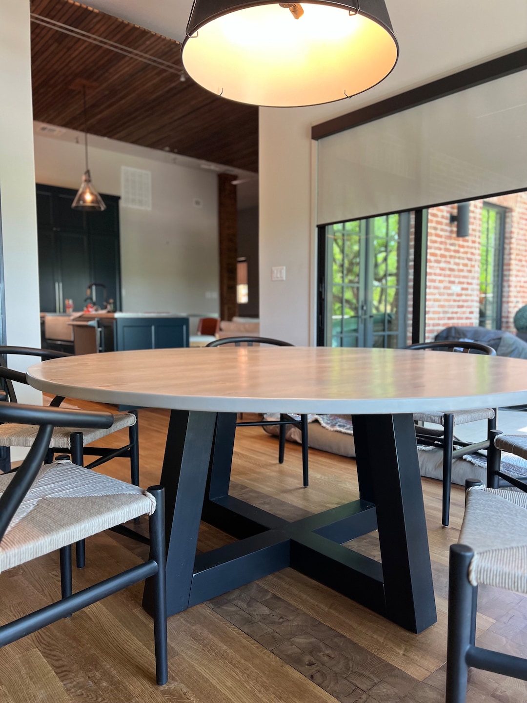 Handcrafted Round Wood Dining Table – Made Just for You – 72" Trapezoid ...