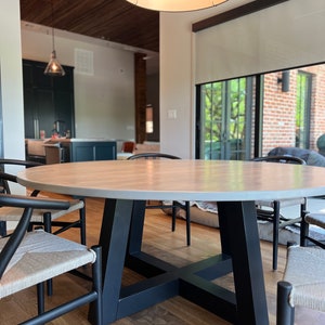 The Trapezoid the Woodhills Trapezoid Round Dining Table - Etsy