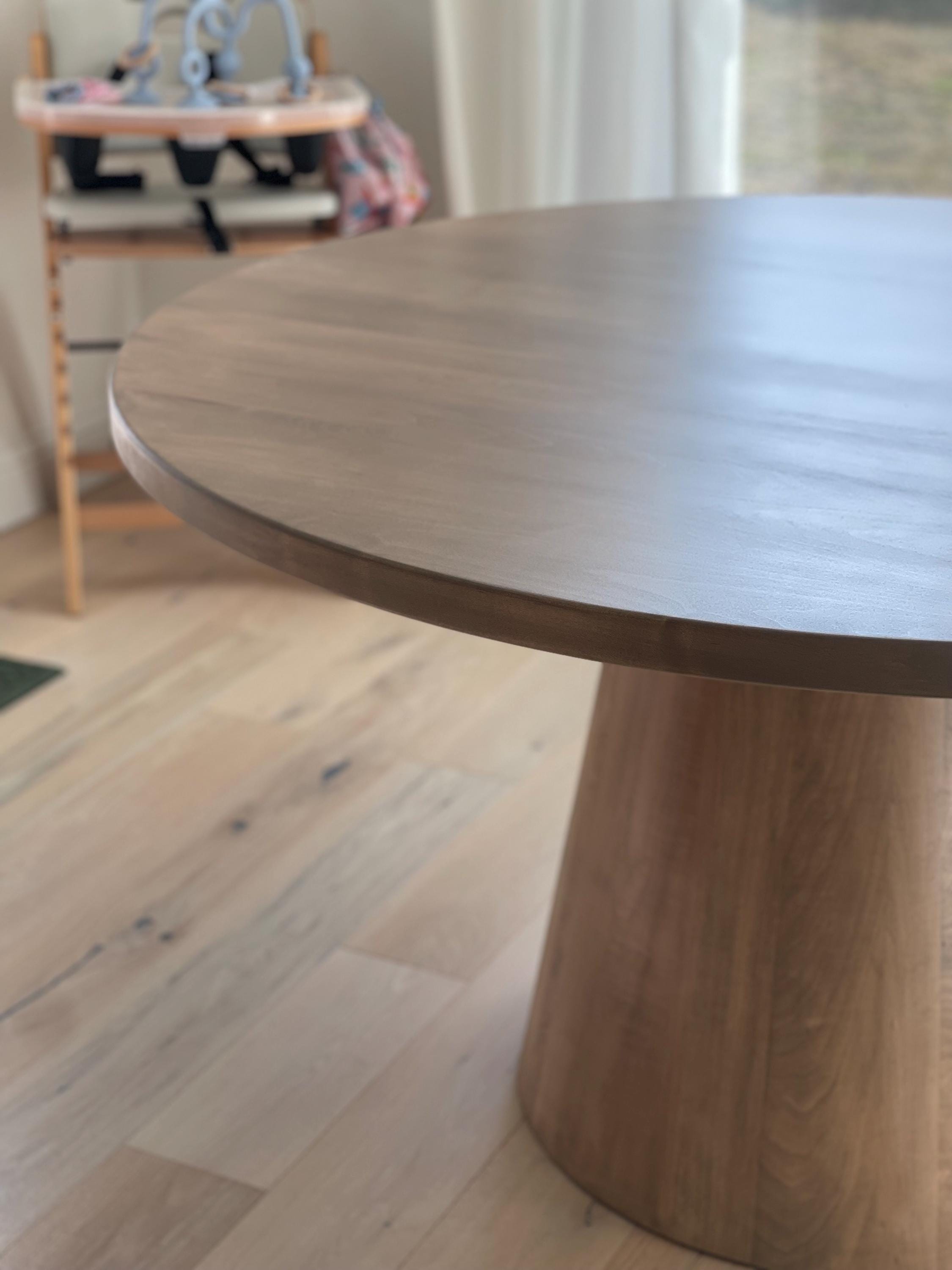 Handcrafted Round Wood Dining Table – Made Just for You – Cone Round ...
