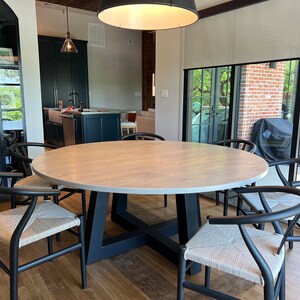 Handcrafted Round Wood Dining Table – Made Just for You – 72" Trapezoid ...