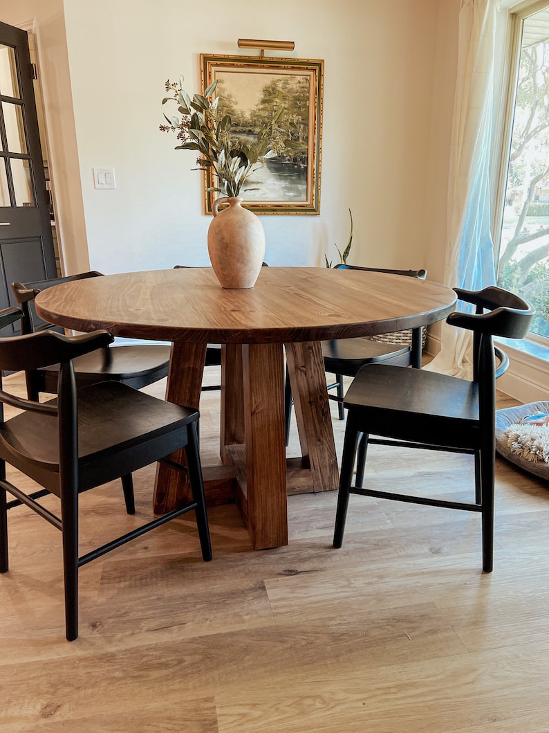 Handcrafted Round Wood Dining Table – Made Just for You – Trapezoid Round Dining Table - Etsy