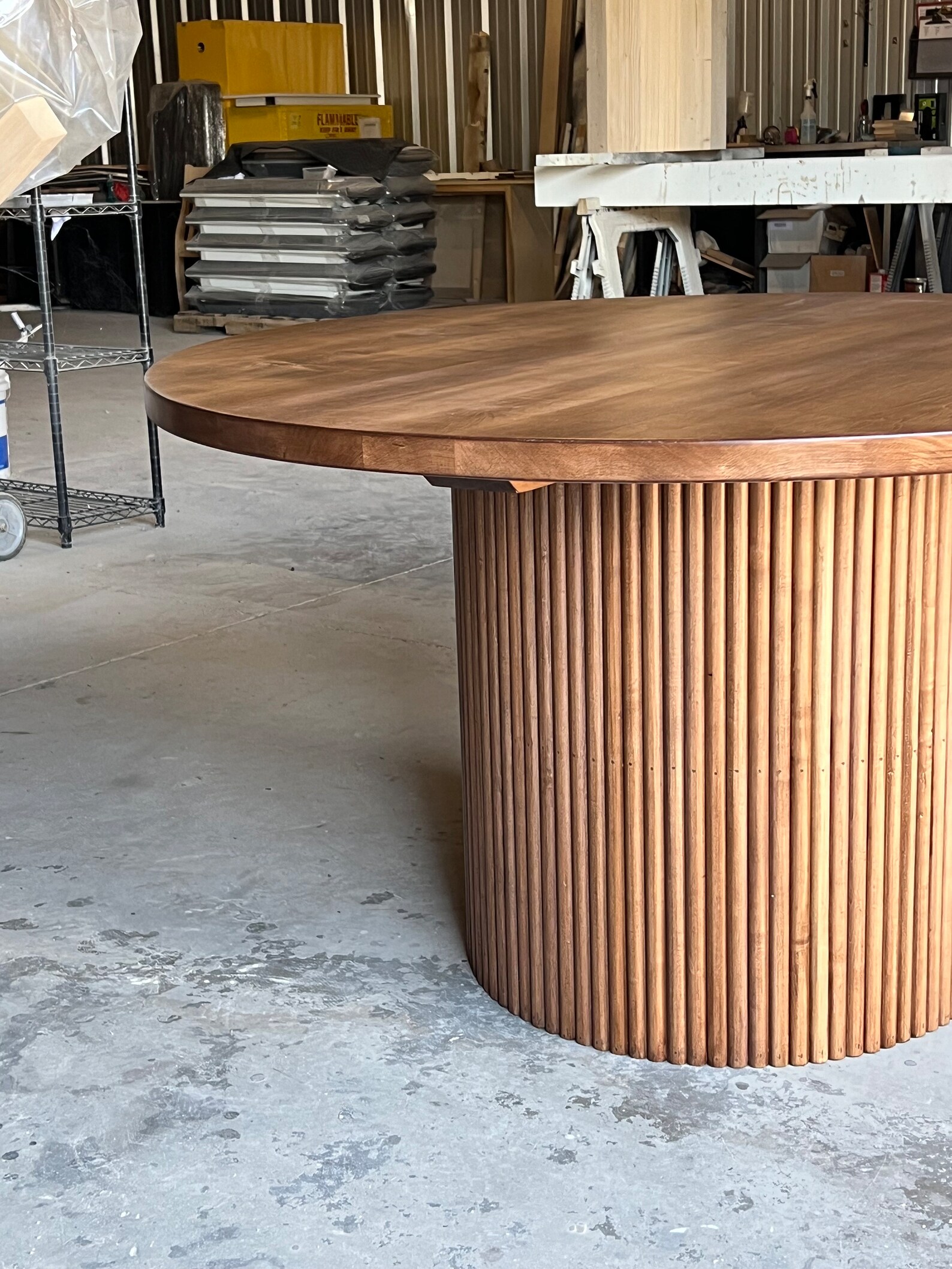 The Fluted the Woodhills Fluted Round Dining Table - Etsy