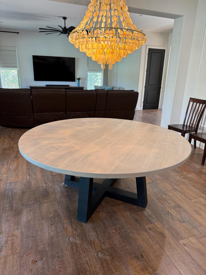 Handcrafted Round Wood Dining Table – Made Just for You – Trapezoid ...