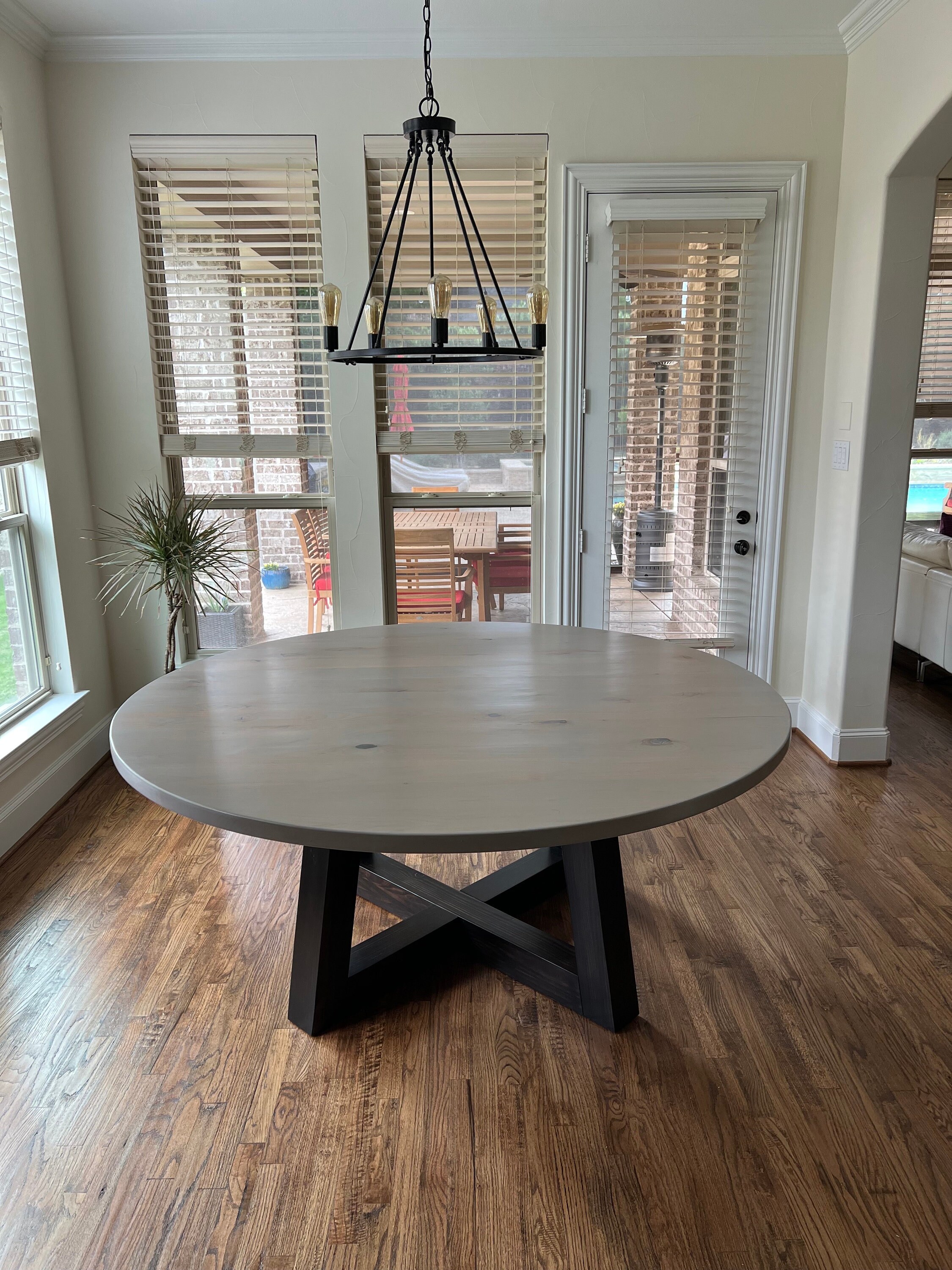 The Trapezoid the Woodhills 72 Trapezoid Round Dining Table - Etsy