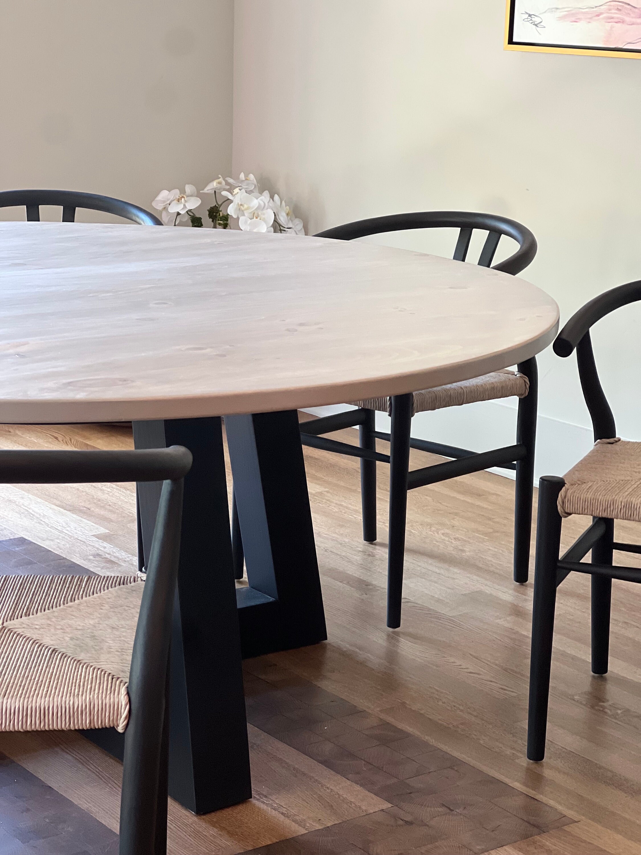 Handcrafted Round Wood Dining Table – Made Just for You – 72" Trapezoid ...