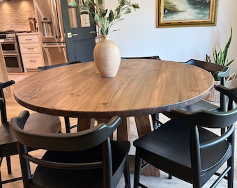 Handcrafted Round Wood Dining Table – Made Just for You – Extra Chunky ...