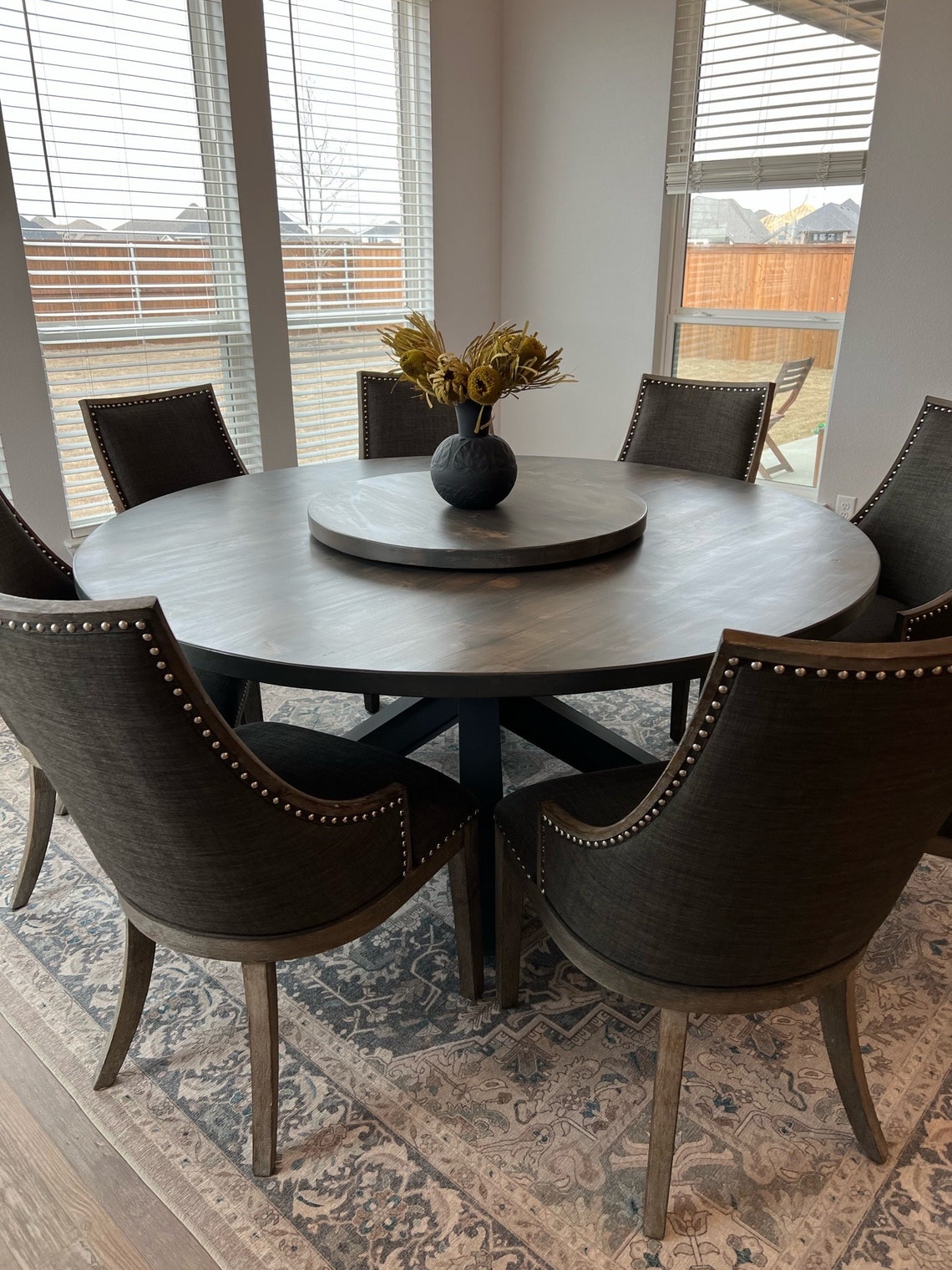 The Spider the Woodhills Knotty Alder Modern Round Dining Table - Etsy