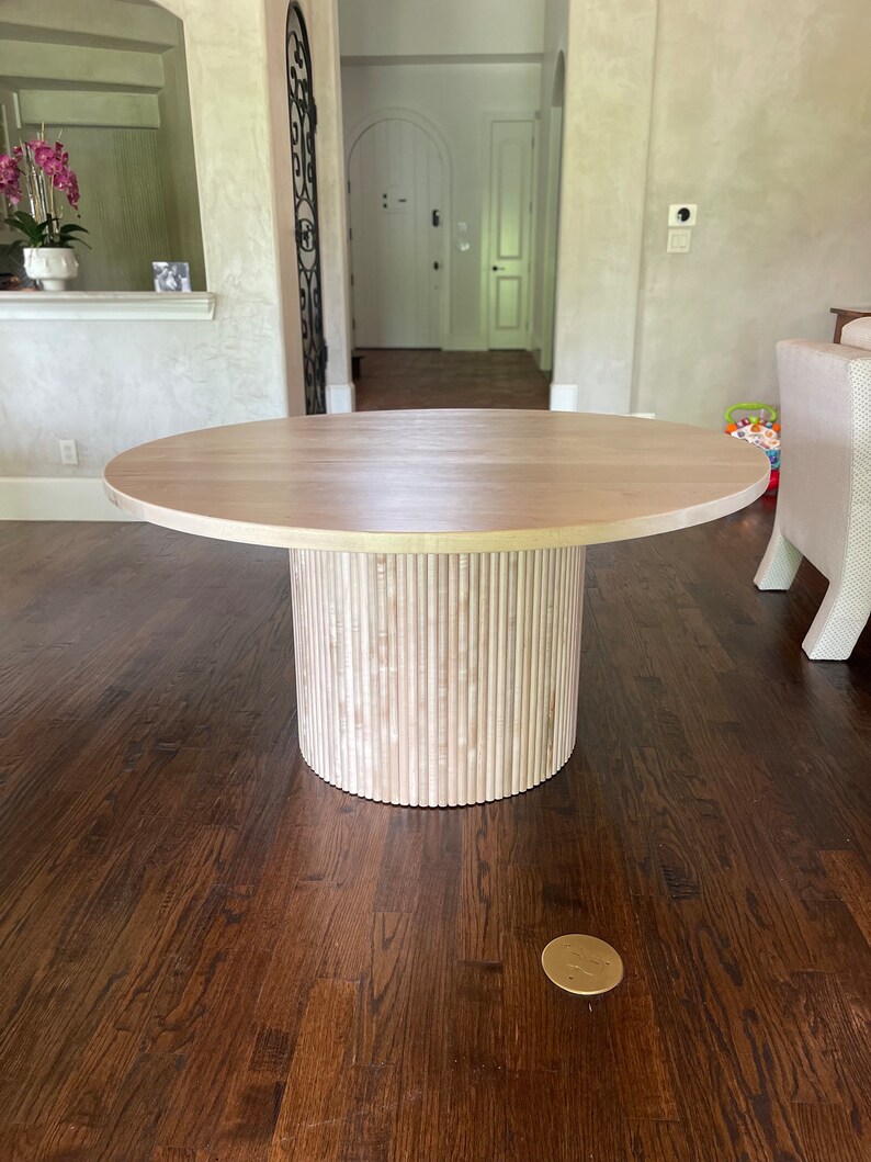 The Fluted the Woodhills Fluted Round Dining Table - Etsy