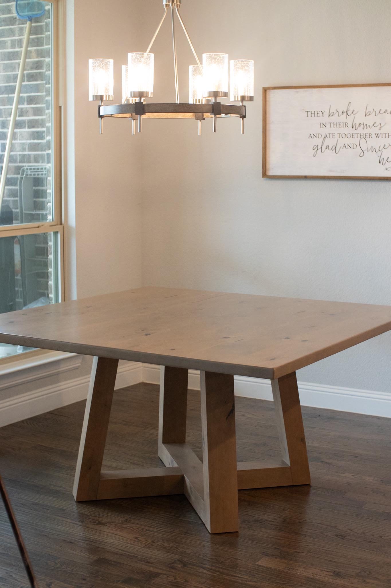 Handcrafted Square Wood Dining Table – Made Just for You – Trapezoid ...