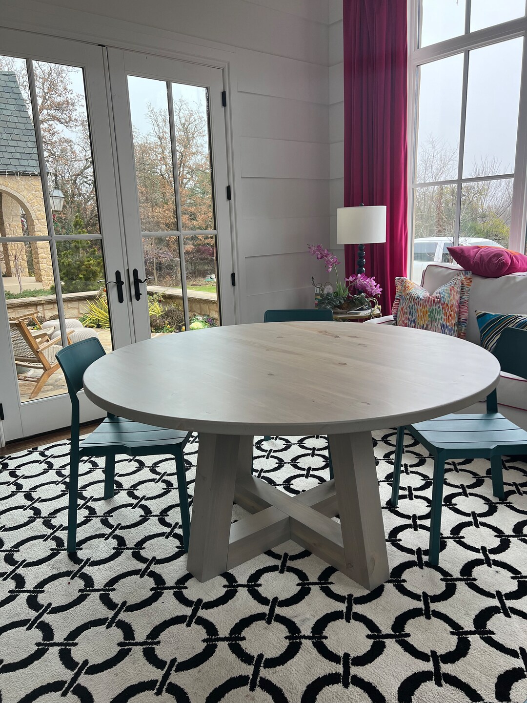 72 Trapezoid Round Dining Table, Customizable, Large Dining Table ...