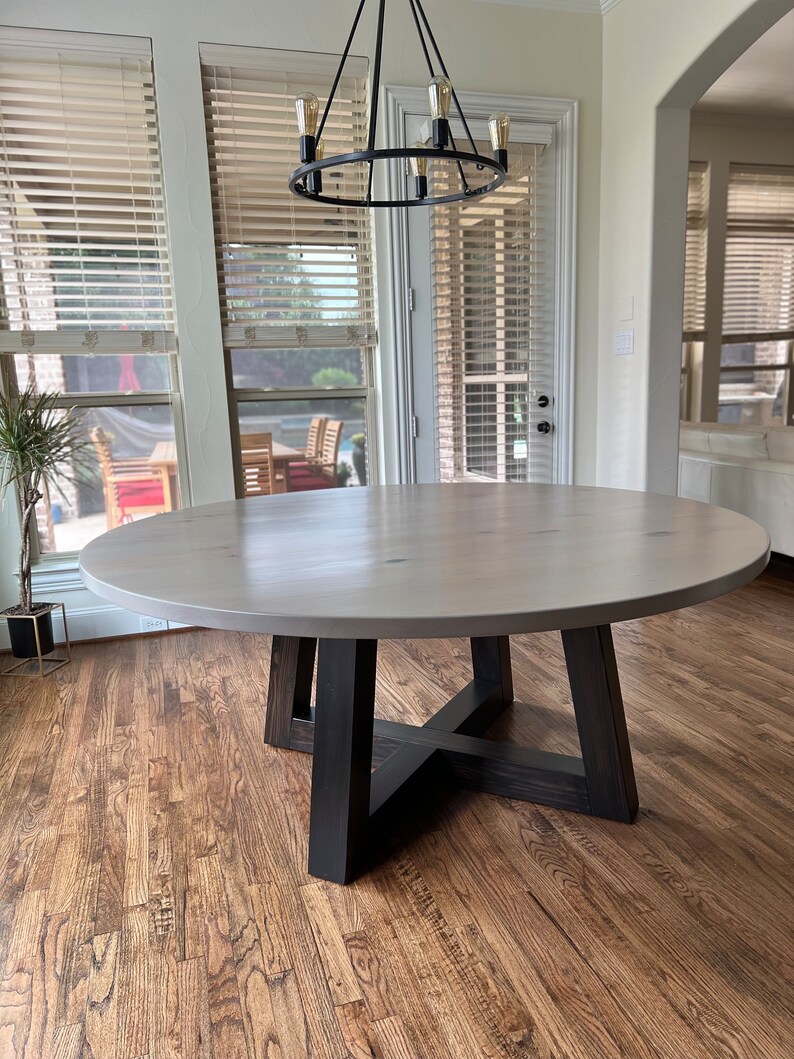 The Trapezoid the Woodhills 72 Trapezoid Round Dining Table - Etsy