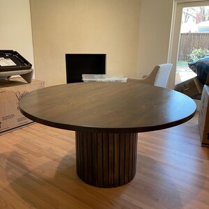 Handcrafted Round Wood Dining Table – Made Just for You – Fluted Round ...