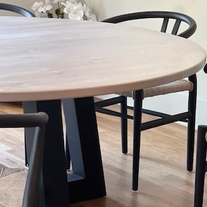 The Trapezoid the Woodhills Trapezoid Round Dining Table - Etsy