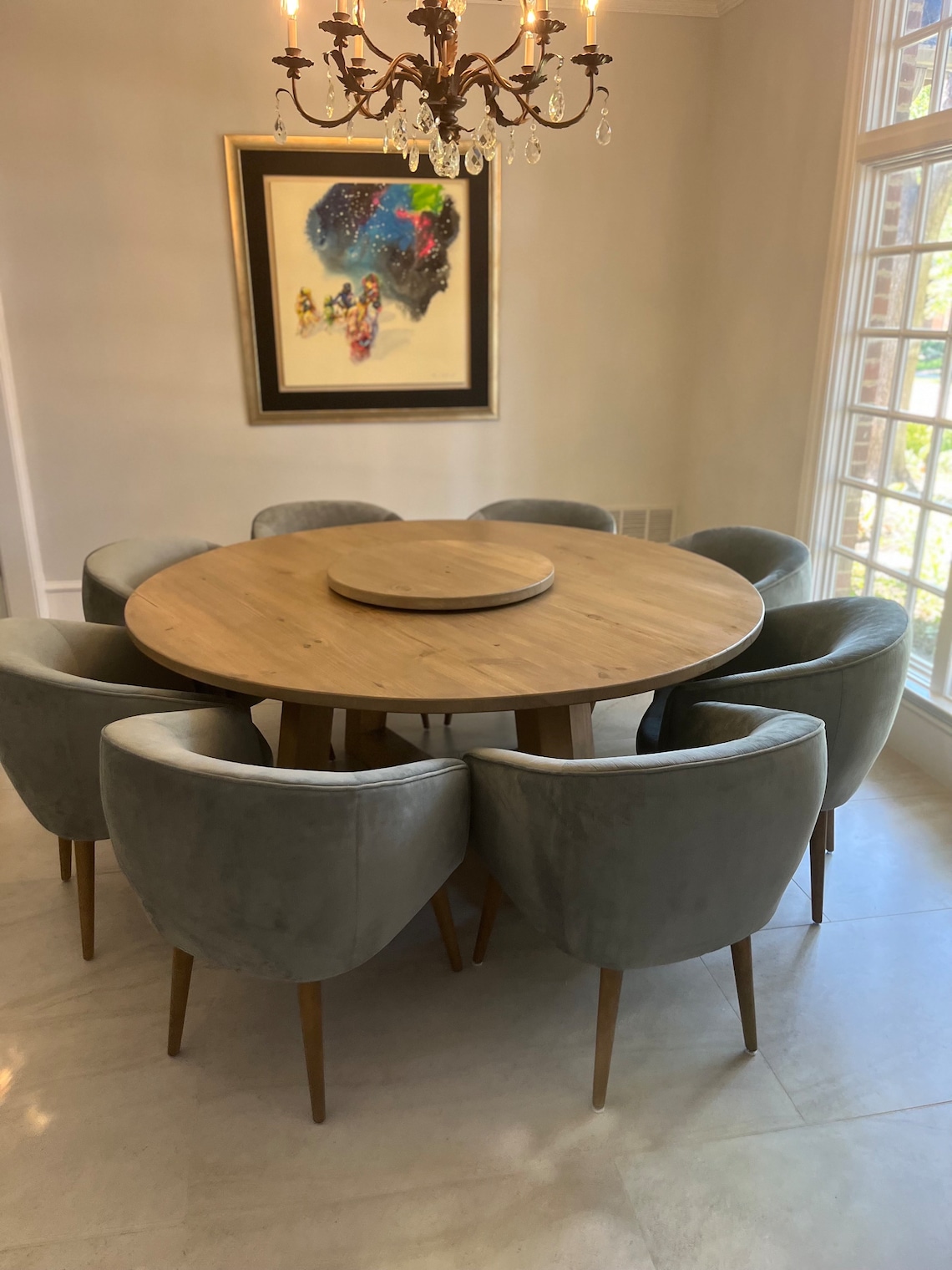 Trapezoid | Round Pedestal Dining Table // 72" // Large Round Dining ...