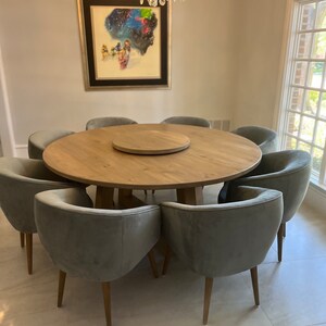 Trapezoid | Round Pedestal Dining Table // 72" // Large Round Dining ...