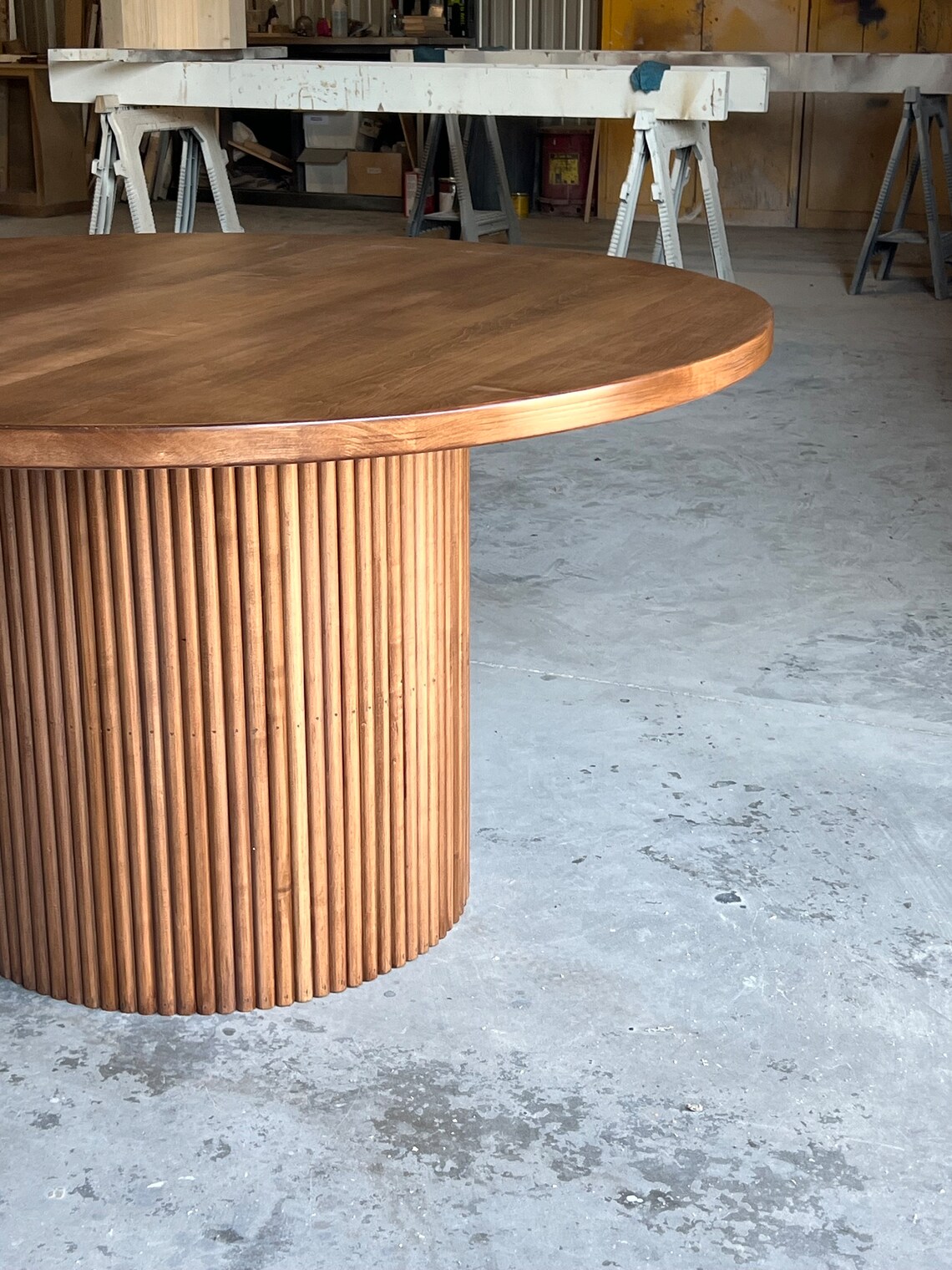 The Fluted the Woodhills Fluted Round Dining Table - Etsy