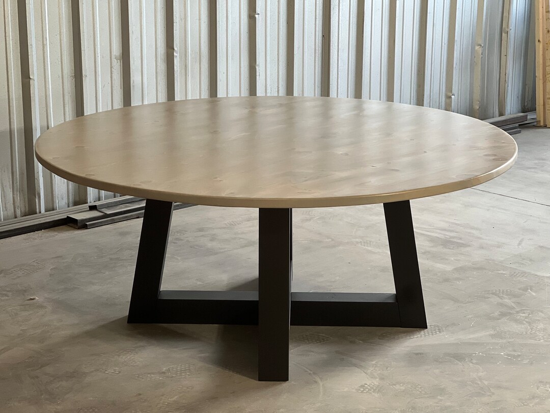 The Trapezoid the Woodhills Trapezoid Round Dining Table - Etsy