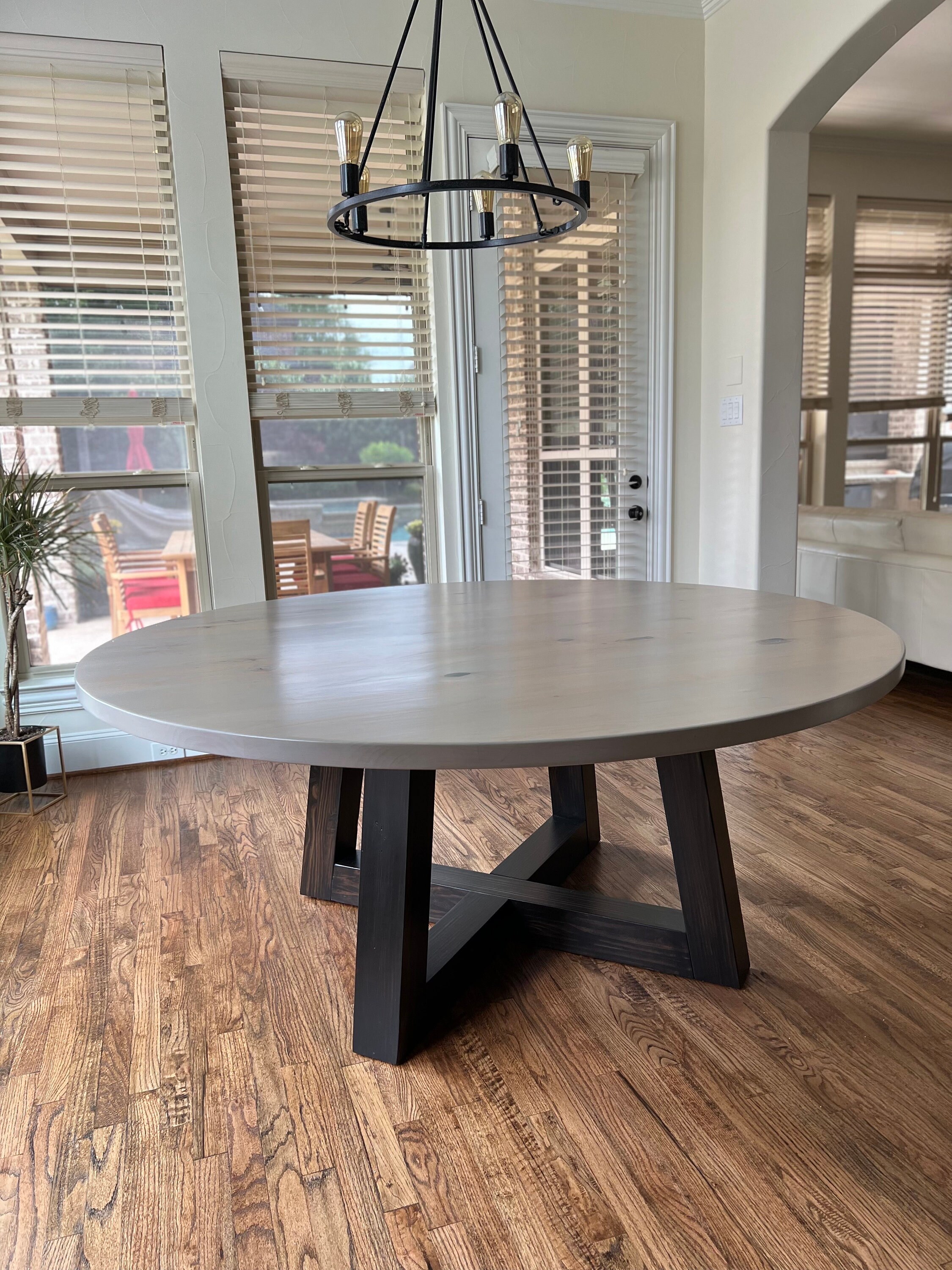 The Trapezoid the Woodhills 72 Trapezoid Round Dining Table - Etsy