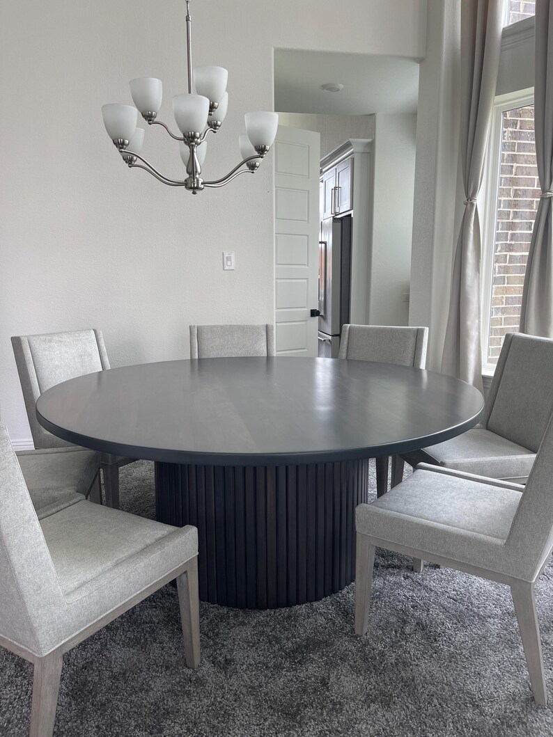 Handcrafted Round Wood Dining Table – Made Just for You – Fluted Round ...
