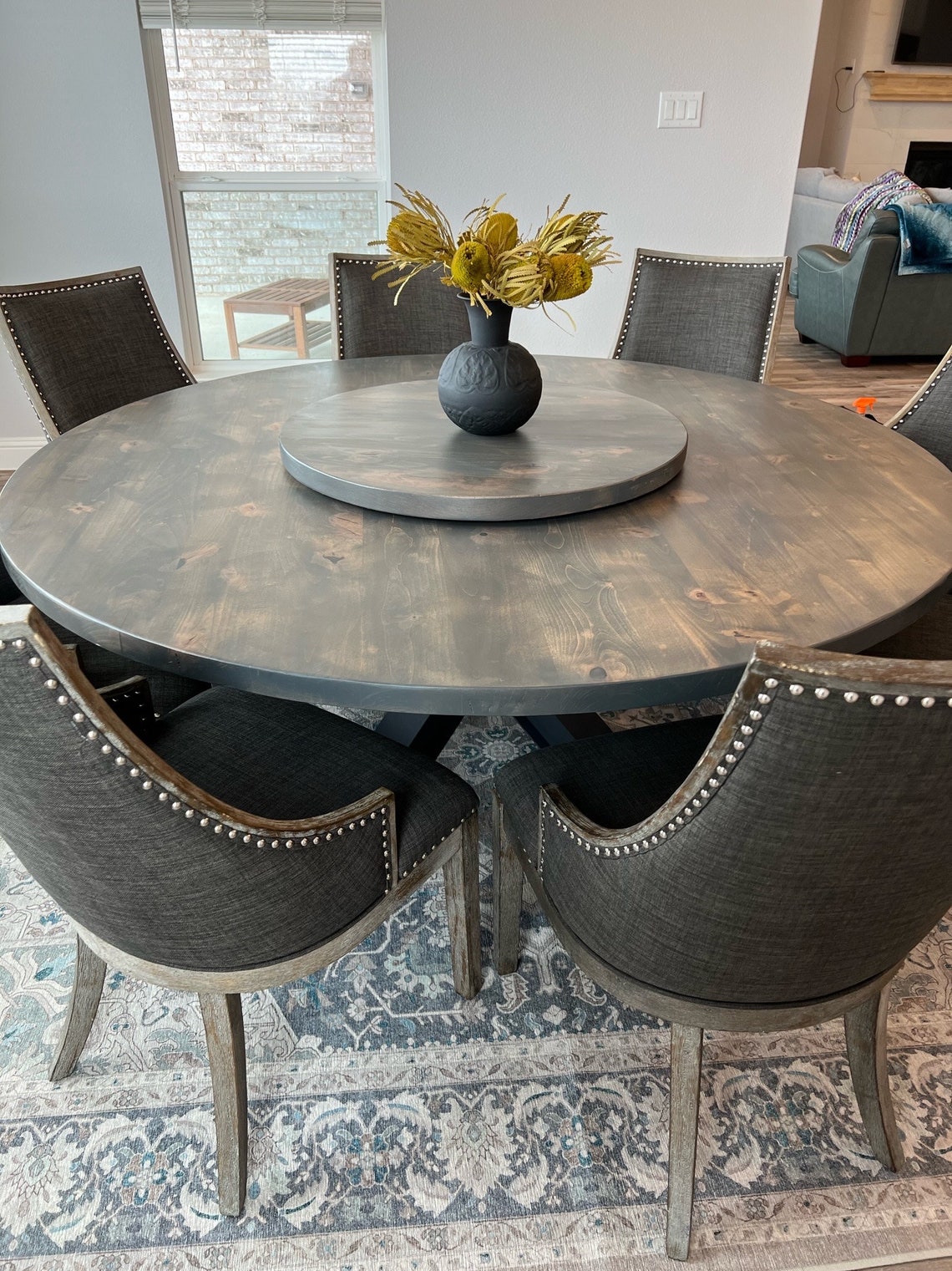 The Spider the Woodhills Knotty Alder Modern Round Dining Table - Etsy