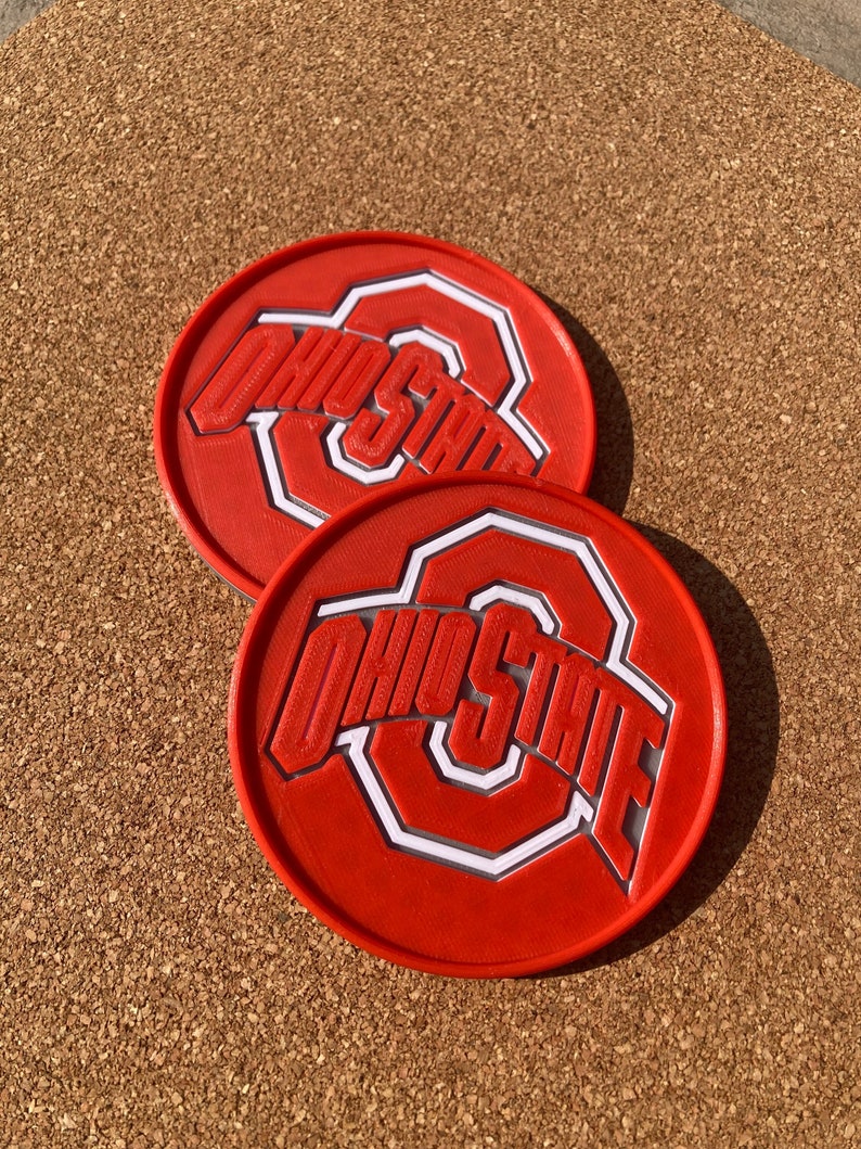Ohio State Coasters OSU Coasters Ohio State Themed Coasters Ohio State ...