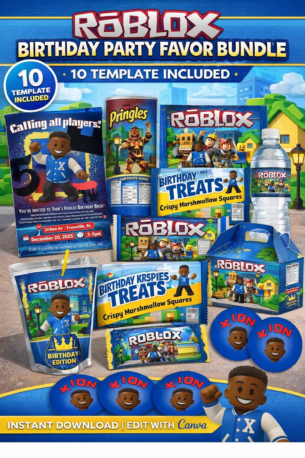 Custom Roblox Inspired Party Favor Bundle | Personalized Roblox ...