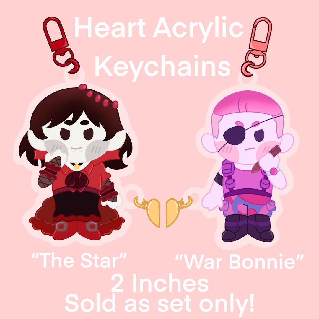 The Star and War Bonnie Heart Magnet Keychain and Acrylic Pin Fiona and ...
