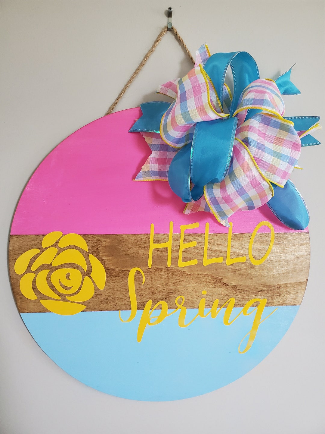 Hello Spring Home Decor Wood Sign - Etsy