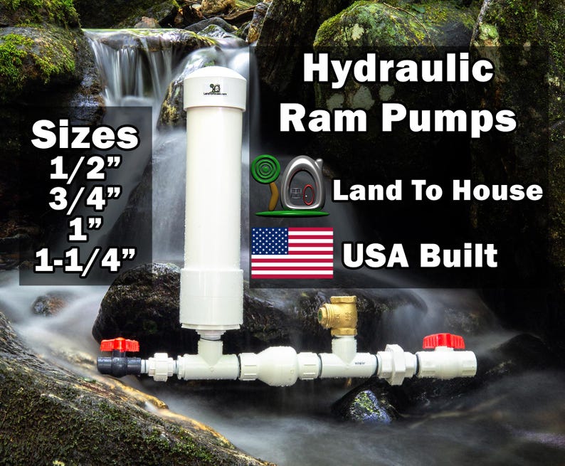 Hydraulic Ram Pump 3/4". Pump Water off Grid for Farm and Homestead Use ...