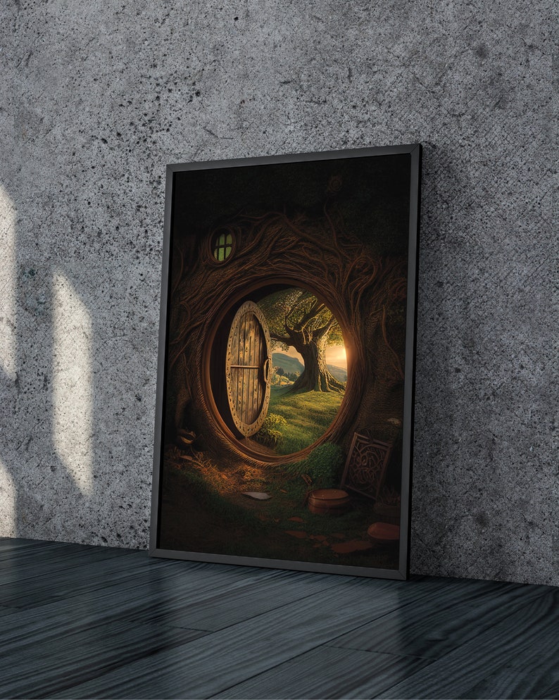 Hobbit Hole, Fantasy Poster, Bedroom, Living Room, Abstract Wall Art ...
