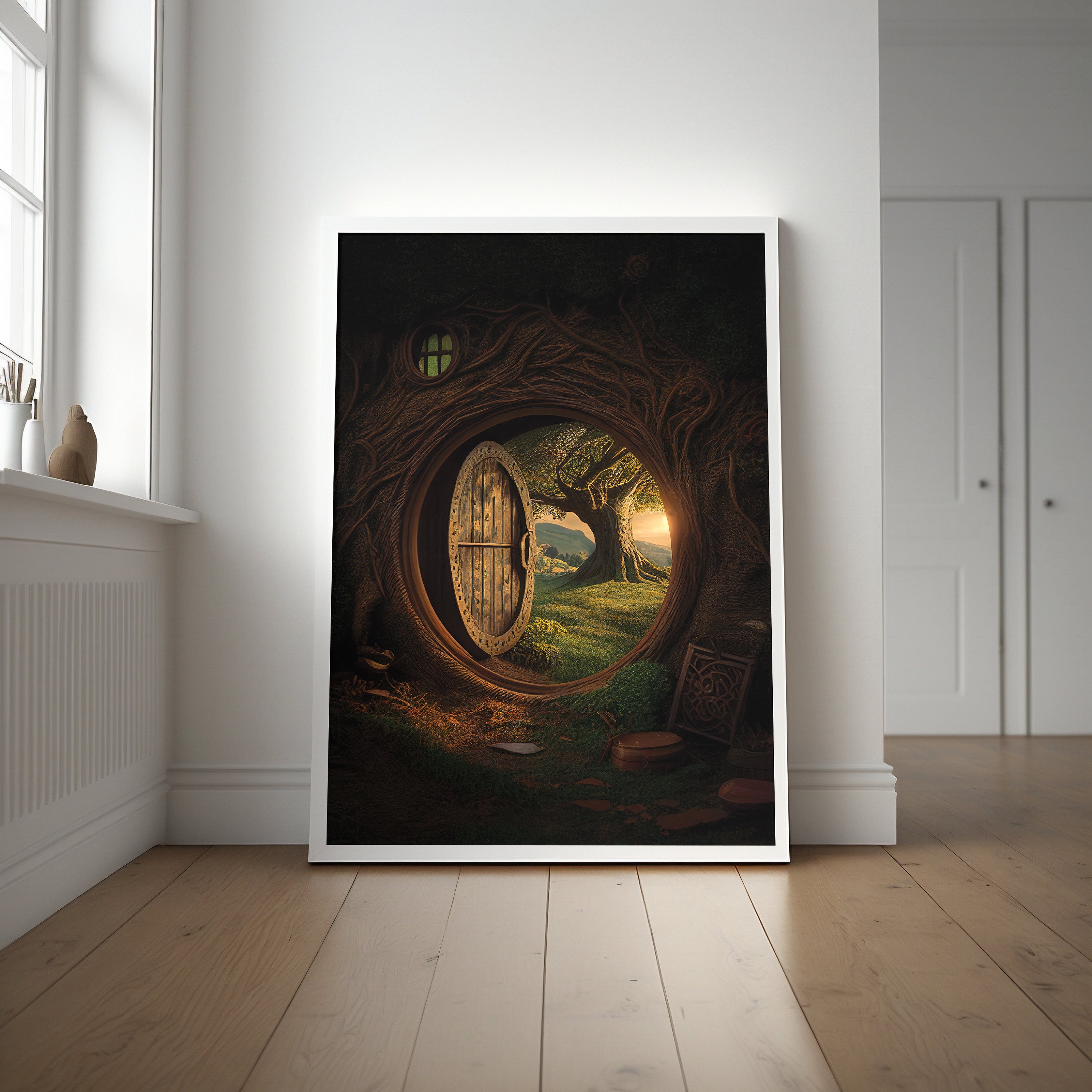Hobbit Hole, Fantasy Poster, Bedroom, Living Room, Abstract Wall Art ...