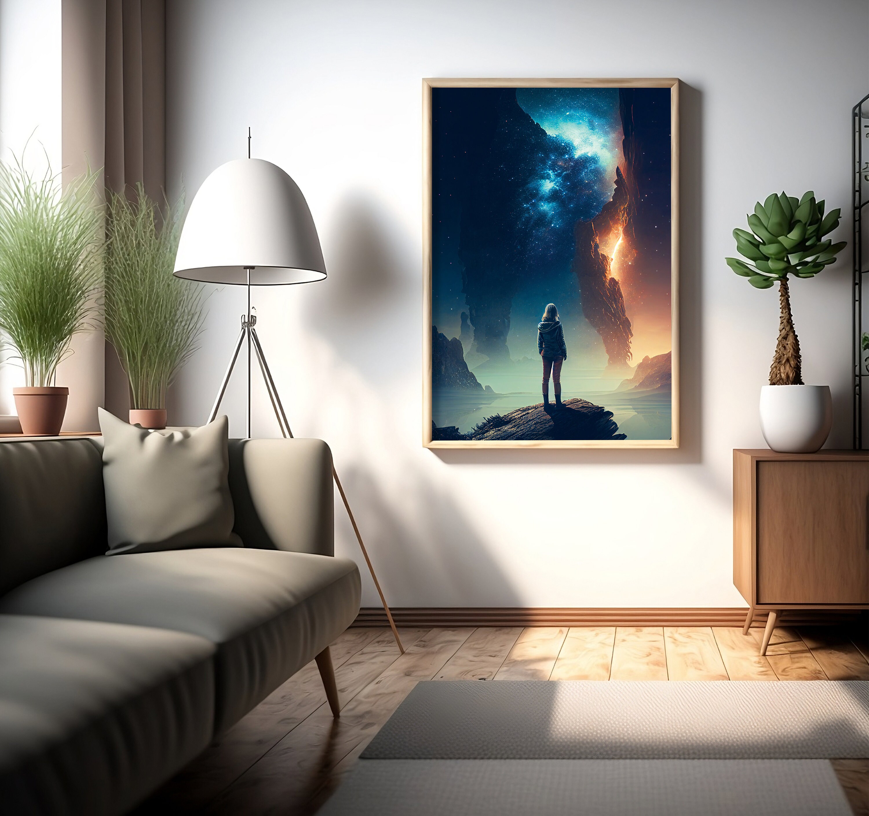 Girl on an Adventure, Fantasy Poster, Bedroom, Living Room, Abstract ...