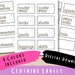 Printable Clothing Labels, Closet & Dresser Organization, Kid Clothing ...