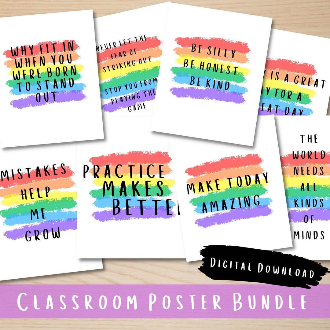 Classroom Poster Bundle rainbow Preschool, Kindergarten, Homeschool - Etsy