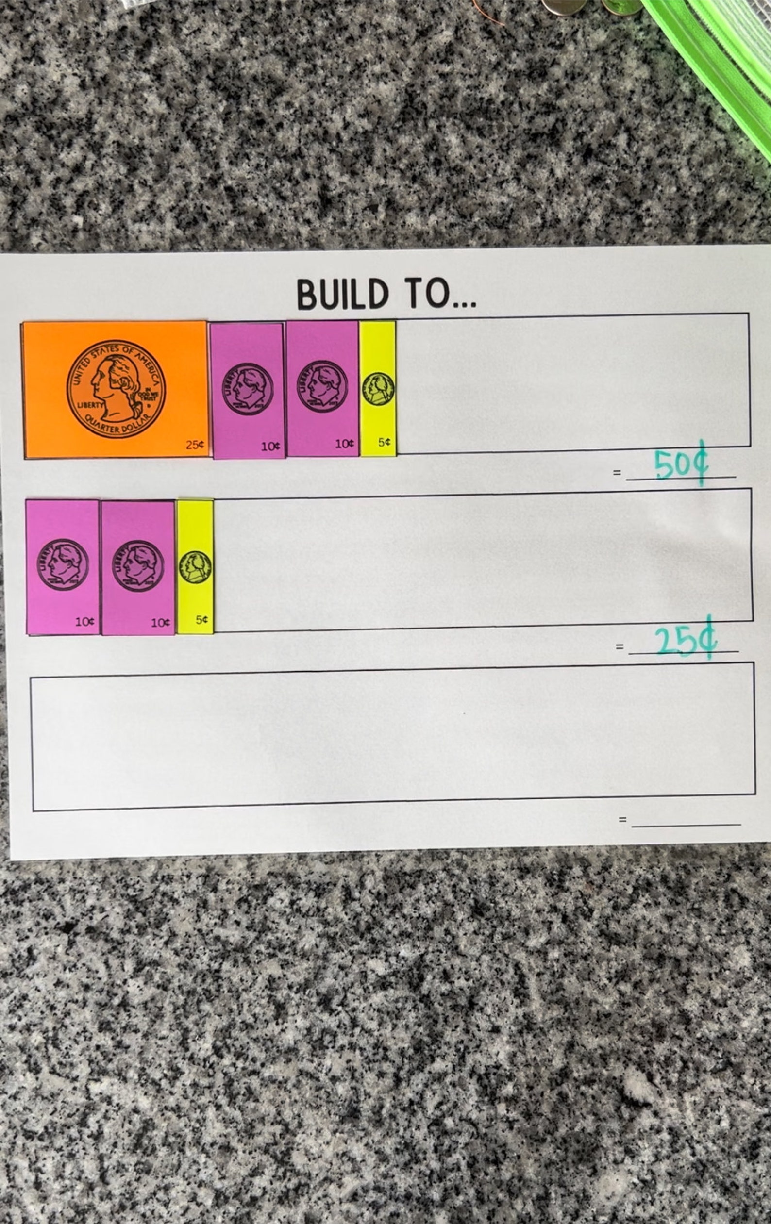 Build to a Dollar Advanced Coin Activity, Money Value US Coins ...
